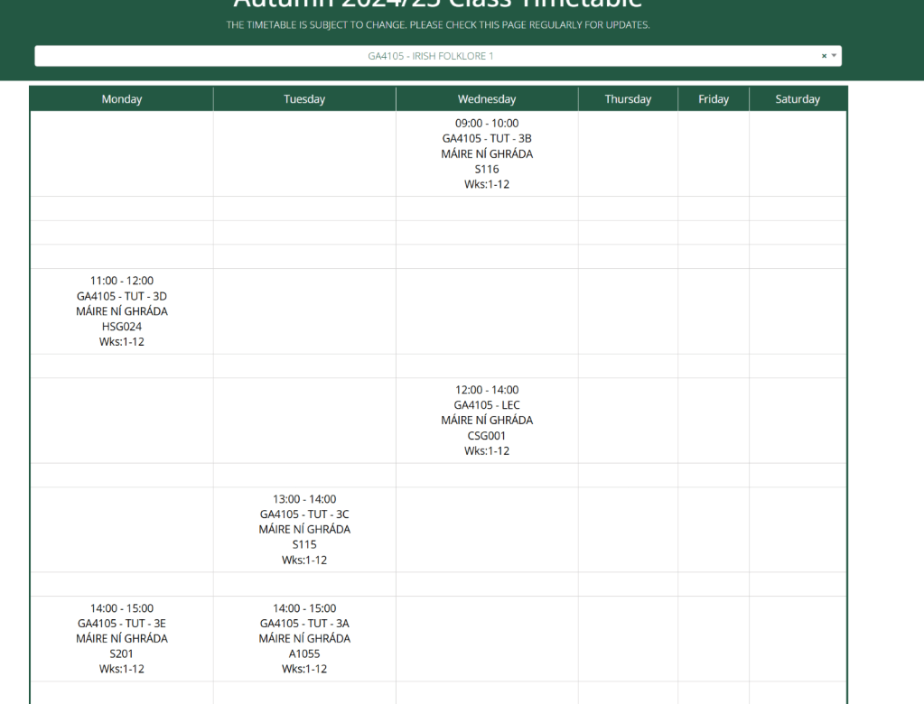 An Overview of UL Timetables – Study Ireland – Stories & Guides from ...